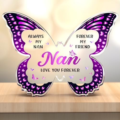 JOYVADO Nan Gifts - Butterfly-Shaped Acrylic Plaque - Nan Birthday ...