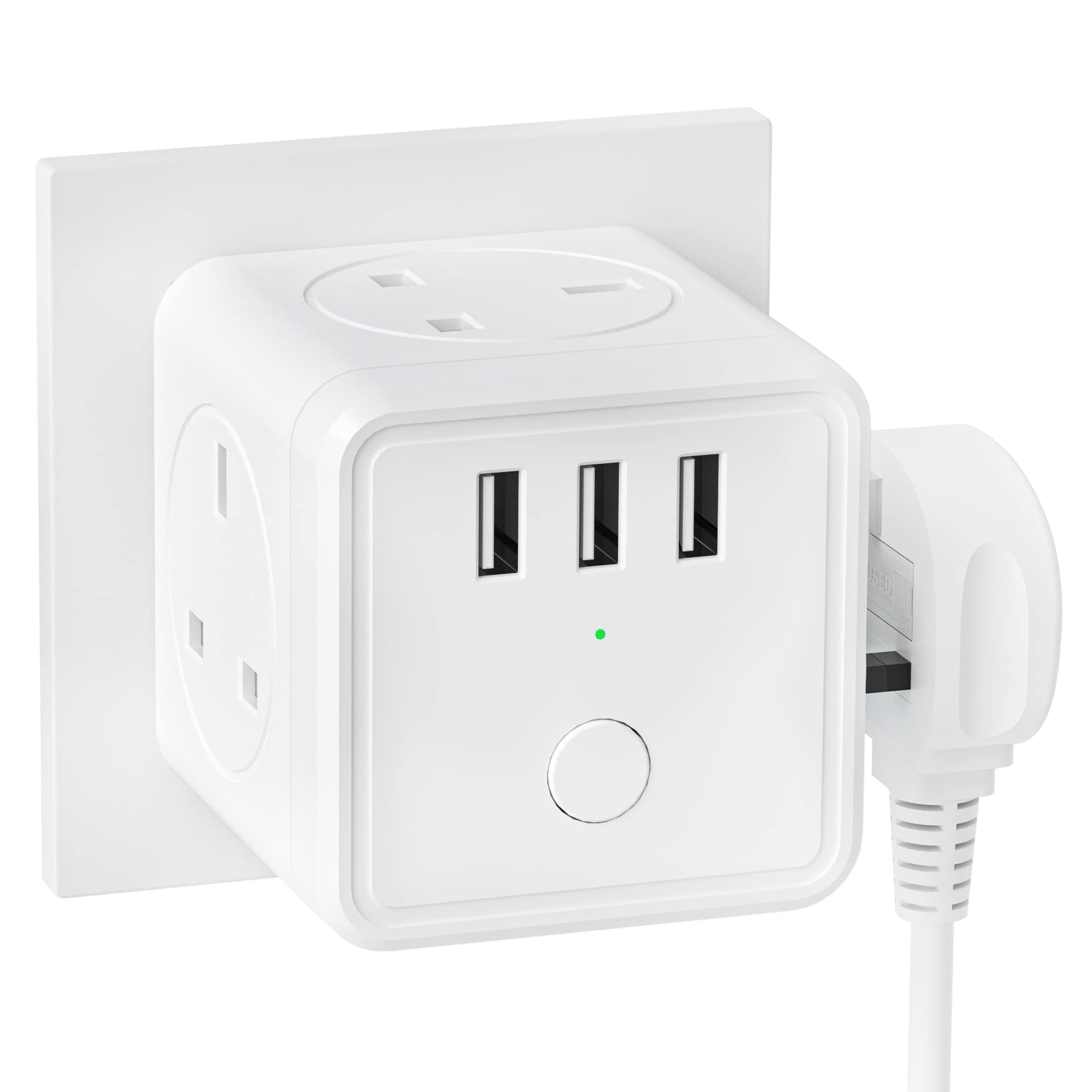 Buy 6 in 1 Double Plug Adaptor UK, HITRENDS Multi Plug Extension ...