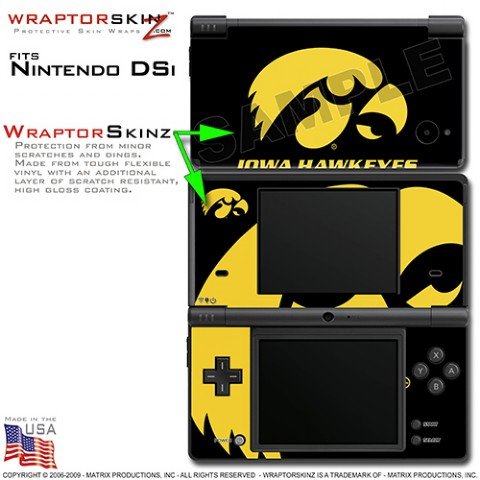 Amazon.com: Nintendo DSi Skin Iowa Hawkeyes Gold on Black WraptorSkinz ...