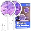 Amazon.com: 2 Pack Electric Fly Swatter Racket, Portable 2 in 1 Bug ...