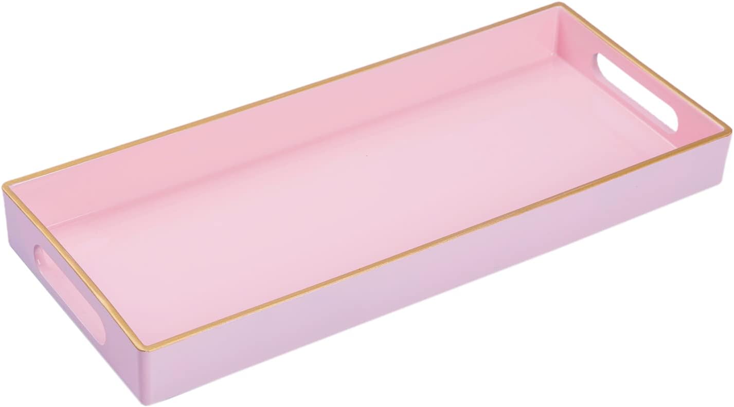 Amazon.com: MAONAME Pink Vanity Tray, Bathroom Counter Tray, Decorative ...