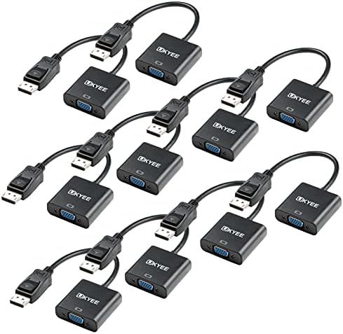 Amazon.com: UKYEE Adaptador DisplayPort a VGA, paquete de 10 unidades ...