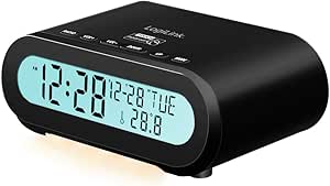 LogiLink SC0121 Radio Alarm Clock with Temperature Display, Sleep Timer ...