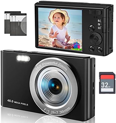 Amazon.com : Camera for Kids, 48MP Digital Camera with 32GB SD Card 16X ...
