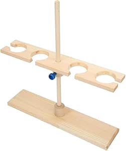 Amazon.com: Embudo y Bureta combinados soporte de madera ajustable 4 ...