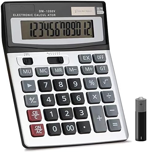 Xcosmic Desktop Calculator 12 Digit with Solar and Battery Dual Power ...