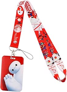 White Robot Baymax Lanyard for Vertical ID Badge Holder with Lobster ...