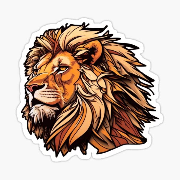 Amazon.com - Lion Face Sticker | Vinyl | Decal for Car Bumper, Window ...
