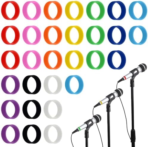Amazon.com: 30PCS Silicone Bands, 20x7mm Microphone Color Bands ...