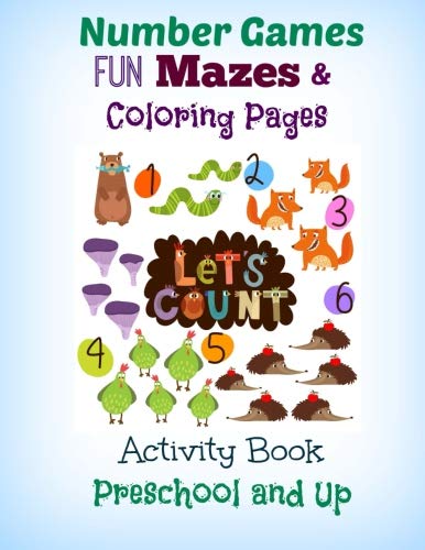 Number Games FUN Mazes and Coloring Pages: Activity Book (JUMBO ...