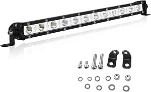 Willpower Barra LED Fuoristrada 33cm 60W Fila Unica Fari Led Trattore 12V 24V Spot Faretto ...