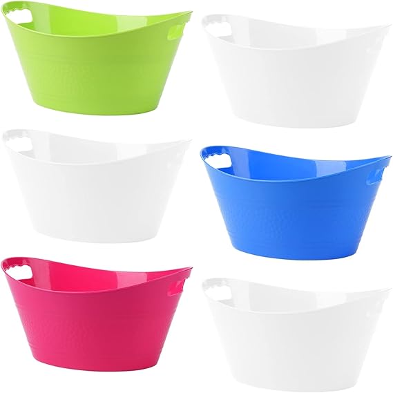 Amazon.com: 6Pcs Plastic Ice Buckets Bulk Colored Ice Bucket with ...