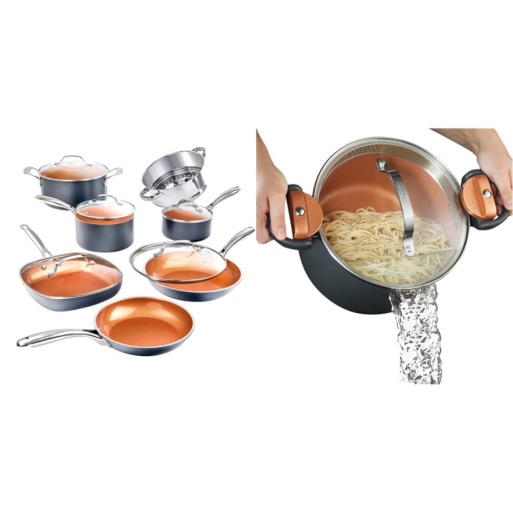 Amazon.com: Gotham Steel Pots and Pans Set 12 Piece Cookware Set ...