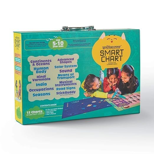 goDiscover 12 Interactive Smart Chart with Talking Pen, Educational Kit ...