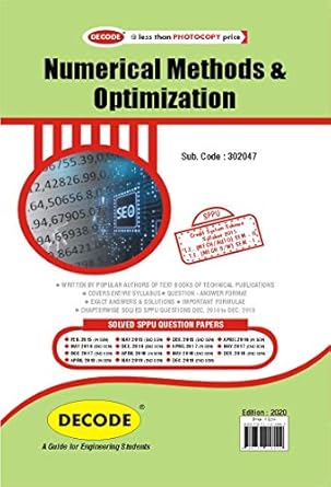 Numerical Methods and Optimization for SPPU 15 Course (TE - II - Mech ...