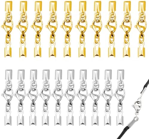 Amazon.com: MOZEAT LENS 20 Sets Lobster Claw Clasps with Cord Ends Fold ...