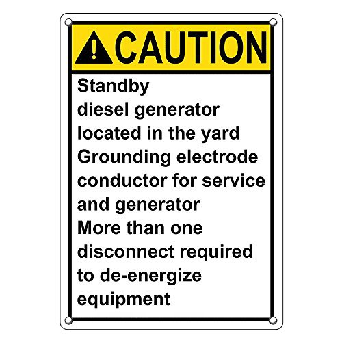 Amazon.com: Weatherproof Plastic Vertical ANSI Caution Standby Diesel ...