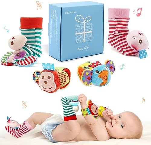 Amazon.com: Infant Rattle Toys 0 to 3 Years, Baby Wrist Rattle Foot ...