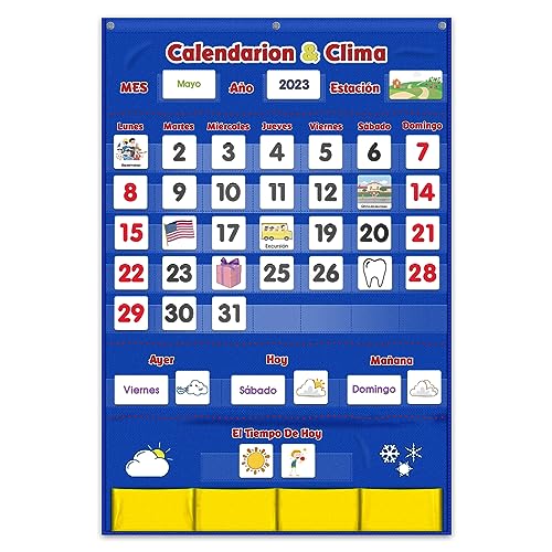Snapklik.com : Godery Spanish Calendar And Weather Pocket Chart ...