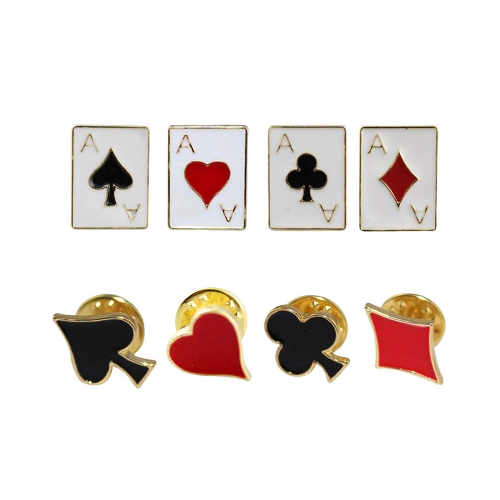 Amazon.com: Suit Lapel Pin Playing Card Brooch Pin Black Spade Red ...