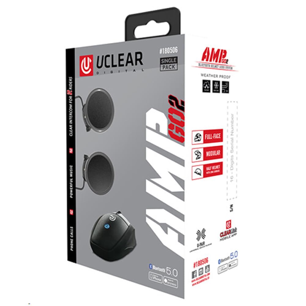 Amazon.com: UCLEAR Digital AMP GO2 Bluetooth Motorcycle Helmet ...
