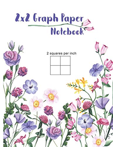 2x2 Graph Paper Notebook: A4 Graph Paper Notebook For Math with Purple ...
