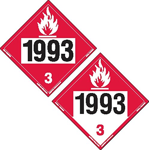 Labelmaster ZTV299393 Two-Sided 4-Digit Hazmat Placard, 1993 Flammable ...