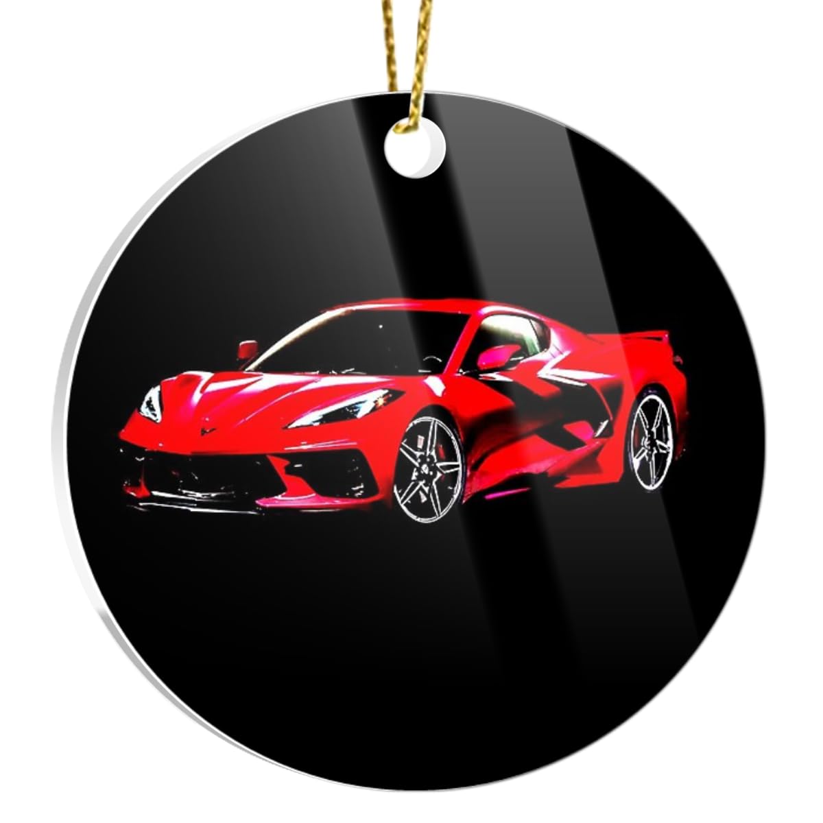 Amazon.com: Ornaments Christmas Tree Corvette Acrylic C8 Decorations ...
