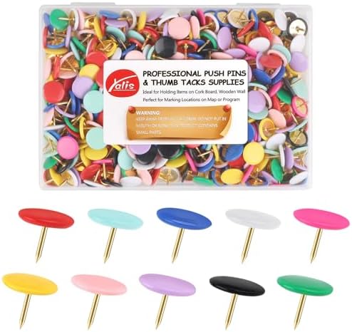 Amazon.com: Yalis Thumb Tacks 500-count, 3/8-inch Steel Roundness Push ...