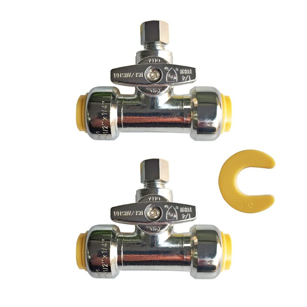 Buy HQMPCAngle Valve, 1/2" Ptc x 1/2" Ptc x 1/4" Compression, 1/4 Turn ...