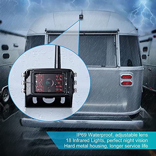 Fookoo HD 10 Wireless Backup Camera System for RV/Truck/Trailer - 1080P ...