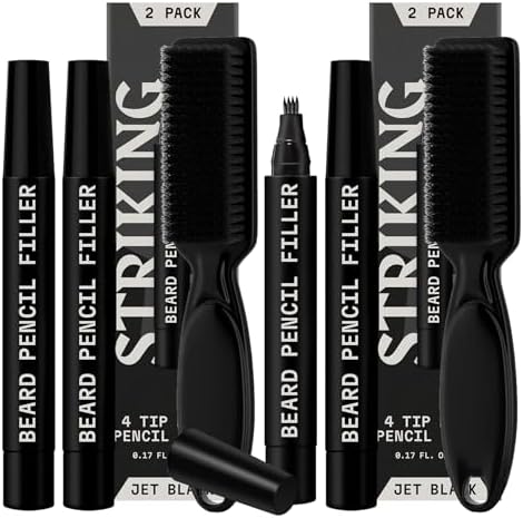 Amazon.com : 4 Pack Beard Filling Pen Kit with 4 Tips - Waterproof ...