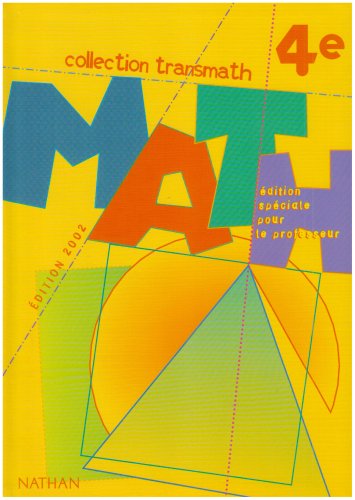 Amazon.com: Transmath 4e 2002 Professeur: 9782091047287: Joël Malaval ...