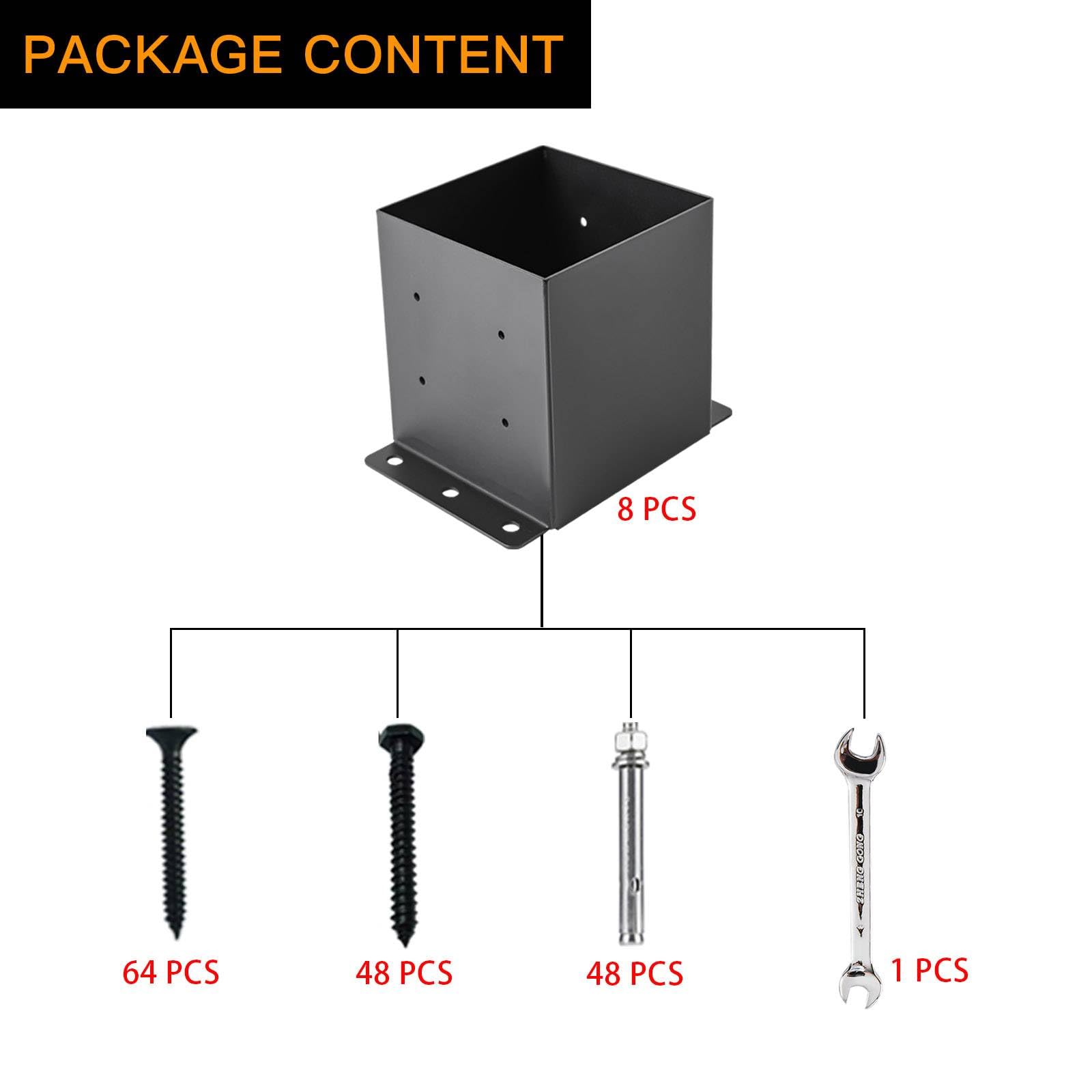 Snapklik.com : YVHFWOY 6x6 Post Base,Deck Post Brackets