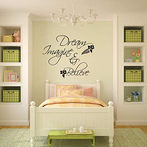 KCWALLDECALS Dream Imagine and Believe Quote Wall Decal : Amazon.in ...