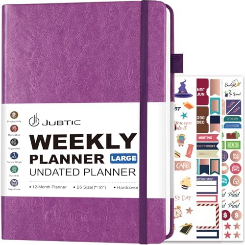 JUBTIC Weekly Planner, Large Undated Planner for Weekly and Monthly 7 * ...