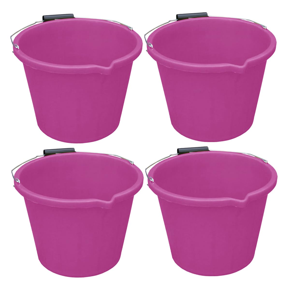 (𝐒𝐞𝐭 𝐨𝐟 𝟒) 14 Litre Plastic Builders Buckets 3 Gallon Water Storage ...