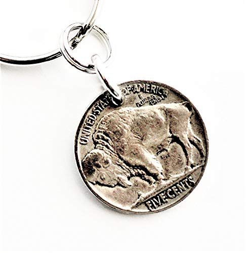 Amazon.com: 1929 Buffalo Nickel Key Ring, U.S. Coin Keychain : Handmade ...