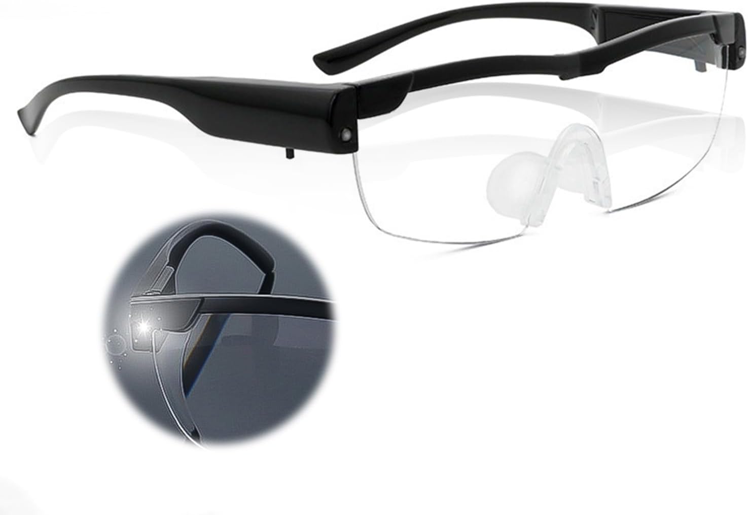 250% Magnifying Glasses with 2 LED Light, 2.5X Spectacles for Hobbies ...