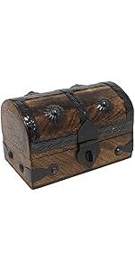 Amazon.com: Nautical Cove Pirate Treasure Chest with Iron Lock and ...
