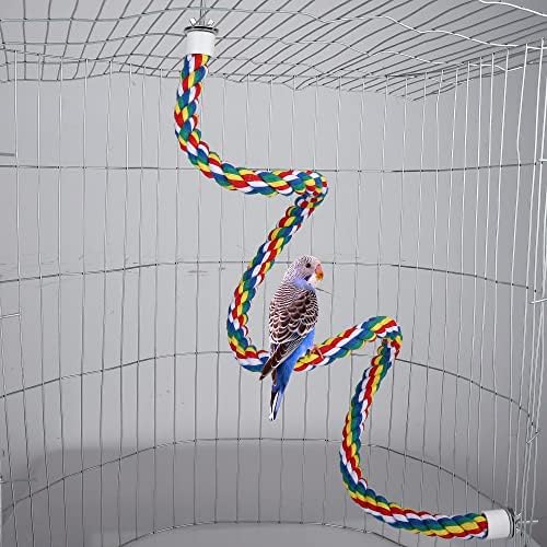 Bird Perch- Cage Rope for Parrot/Parakeet/Cockatiel Bungee Toy Comfy ...