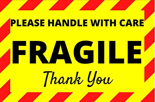 Pack Of 500 Yellow And Red Fragile Stickers 40 X | Desertcart INDIA