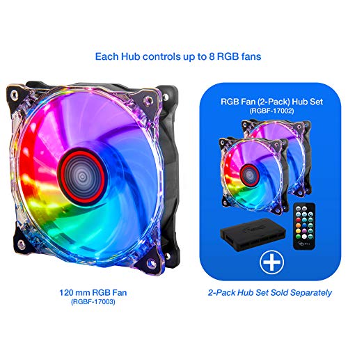 Rosewill 120 mm RGB Case Fan True RGB Color Ultra Quiet Cooling Fan ...