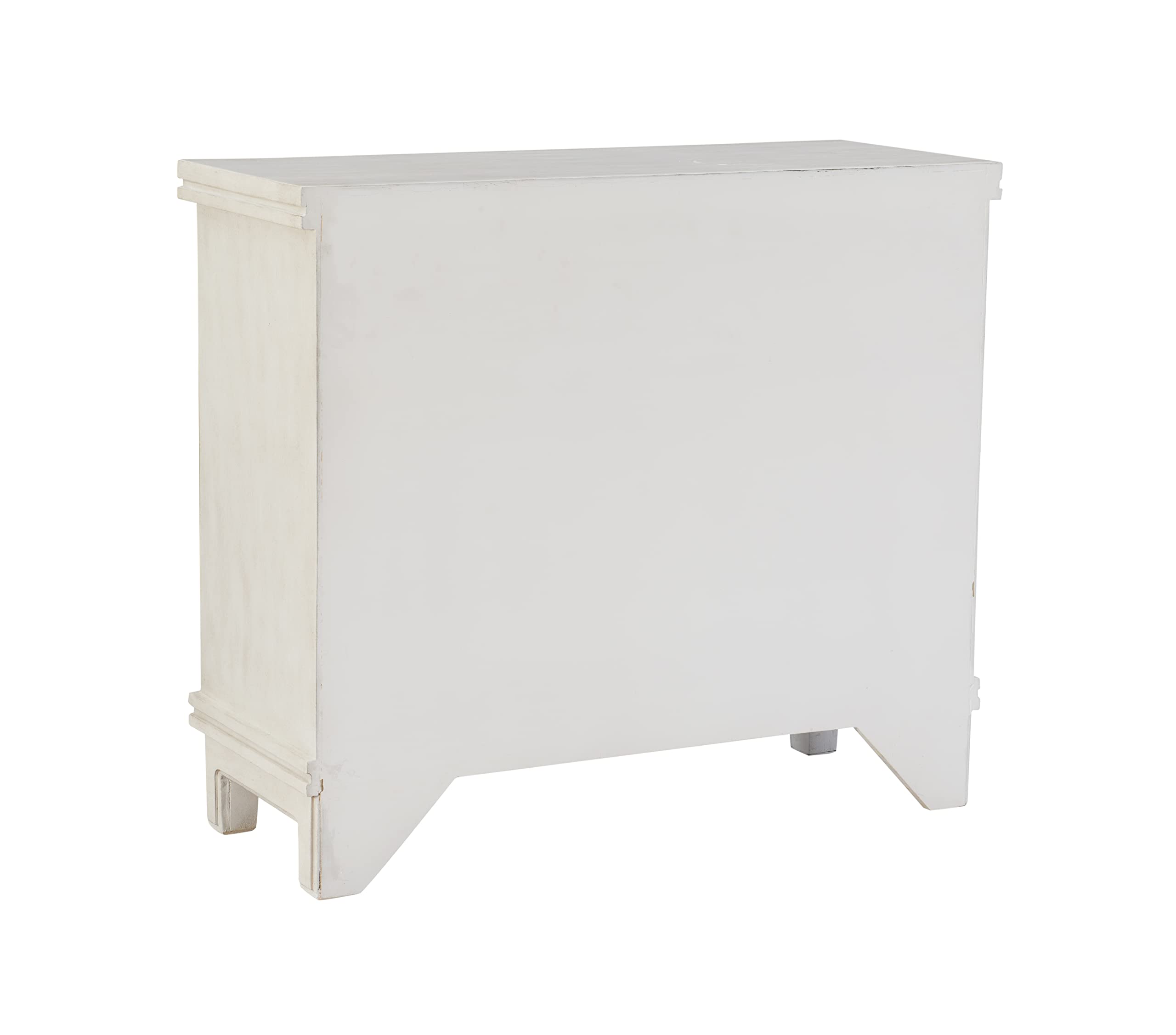 Powell Cream Two Shelves Tanner 3D Carved Cabinet