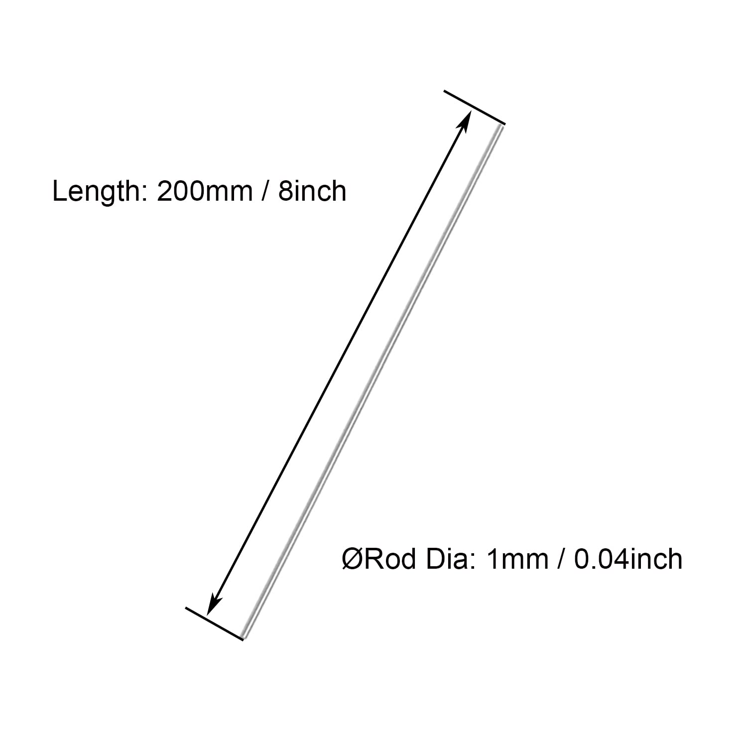 Snapklik.com : HiPicco Round Steel Rod, 20 Pack 1mm X 200mm HSS Lathe ...
