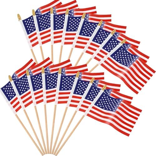 Amazon.com: AUGSHY Small US American Handheld Flags, 22 Pack Small American Flags on Stick Mini ...