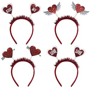 Amazon.com: Hying 4 Pieces Happy Valentine's Day Headbands Tiara for ...
