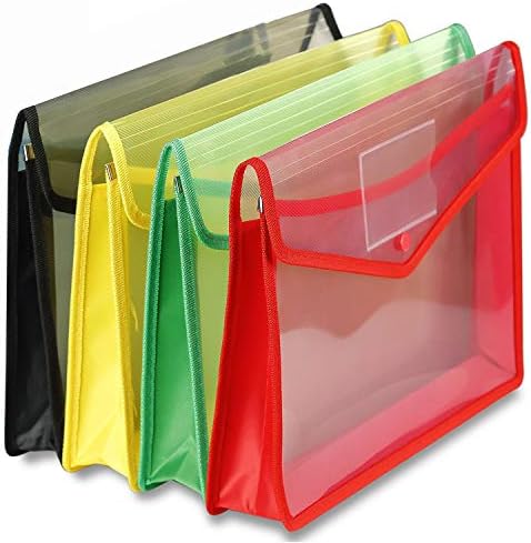 GreatDio Transparent Poly-Plastic A4 Documents File Storage Envelope ...