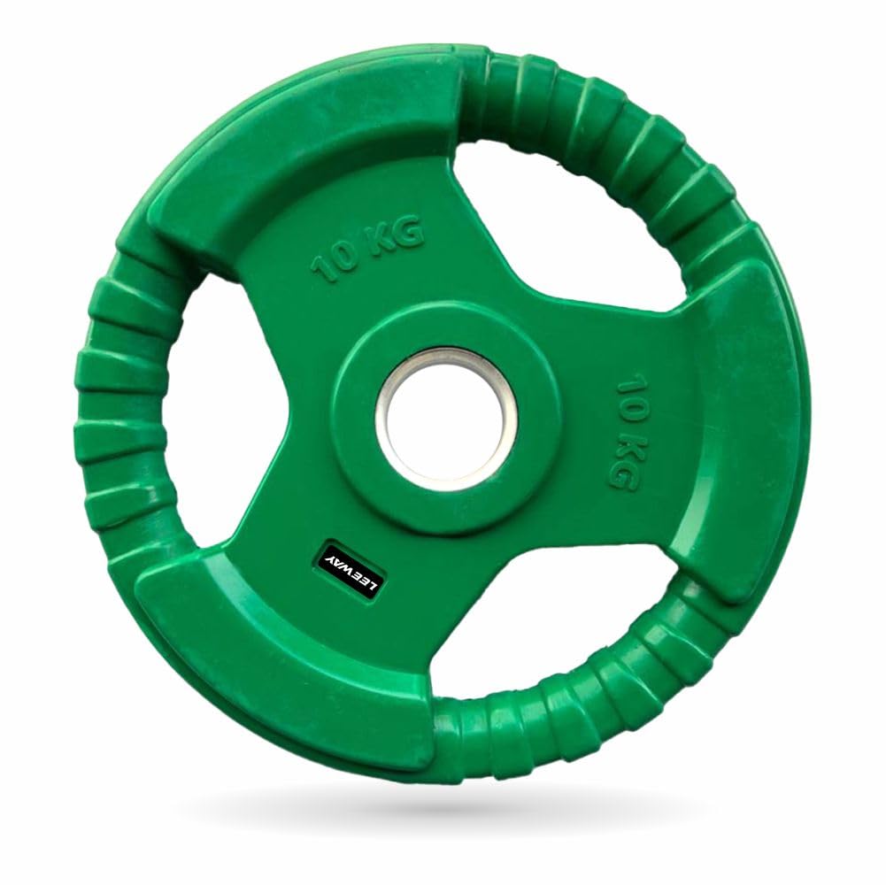 LEEWAY Color Rubber Coated Metal Integrated (10kg X 2) Olympic Rubber ...