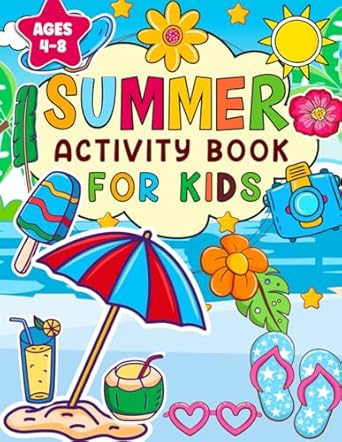 Summer Activity Book For Kids Ages 4-8: Workbook for kindergarten |over ...